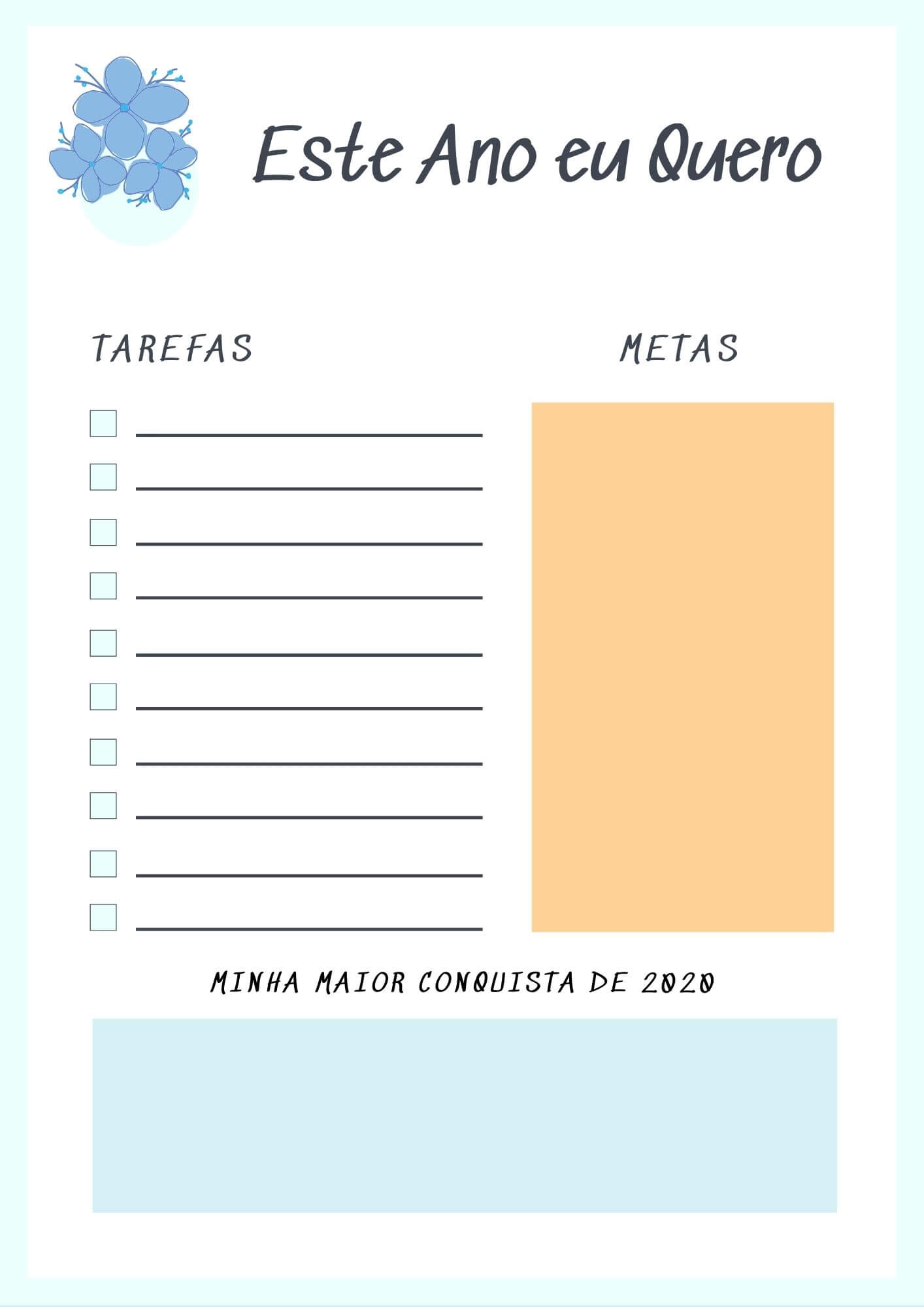 Planner 2021 para Imprimir e Baixar Grátis - Viver com Criatividade